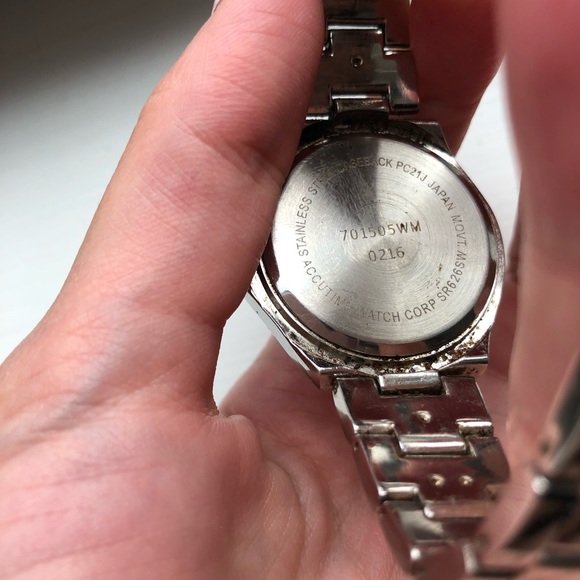 Accutime Watch | Accessories | Vintage Silver Link Glittery Purple Face ...